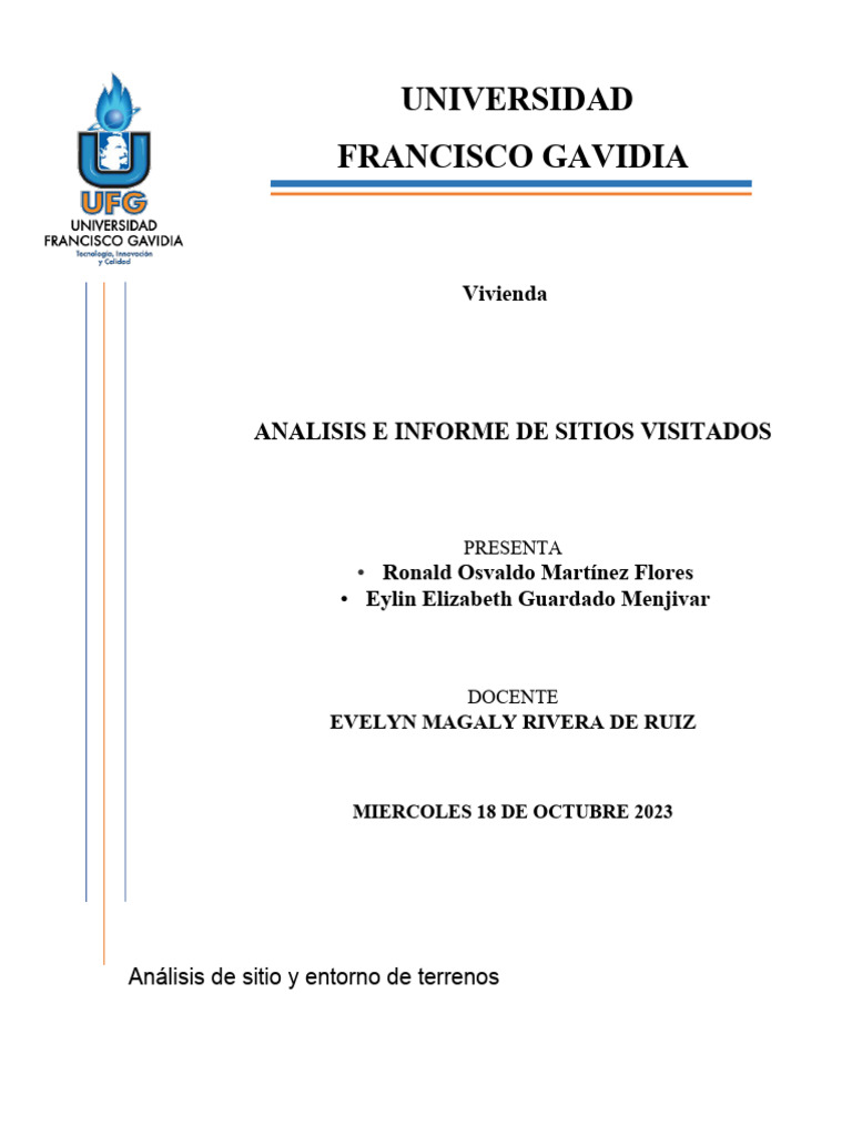 VIVIENDA - Investigacion LAB 3 - Ronald Osvaldo Martines Flores - Eylin Elizabeth Guardado ...