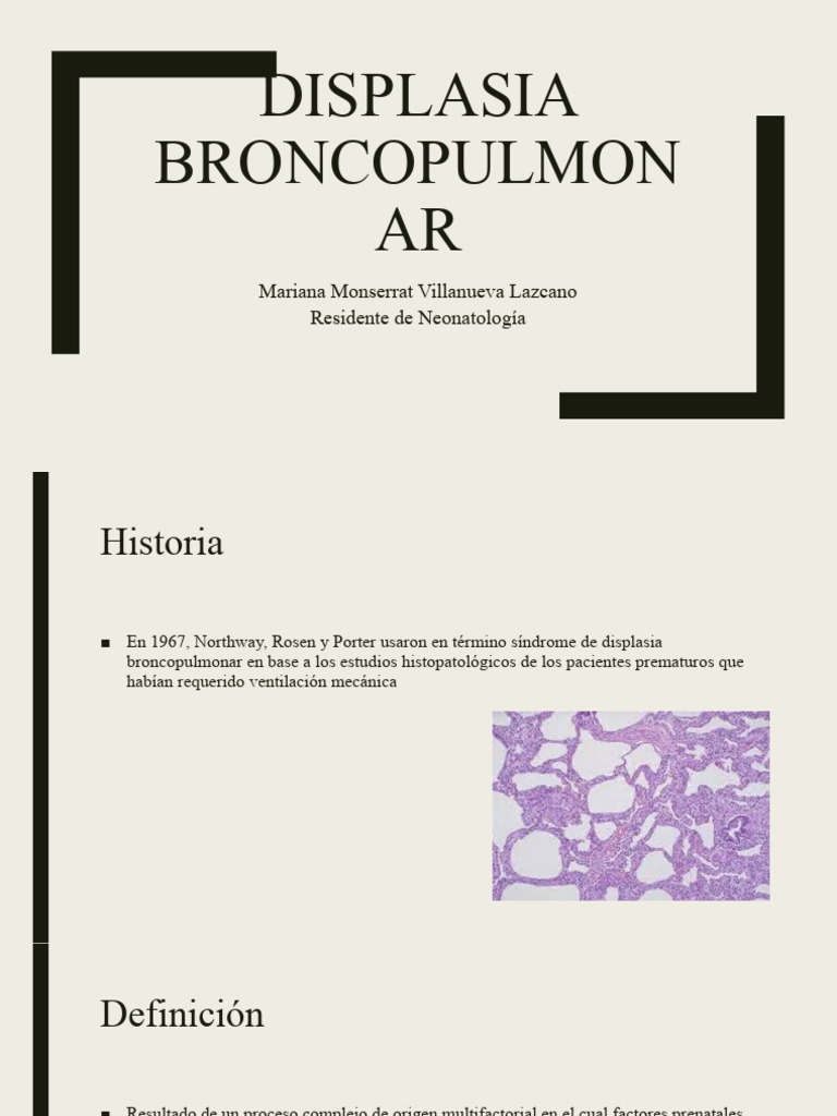 Displasia Broncopulmonar | PDF