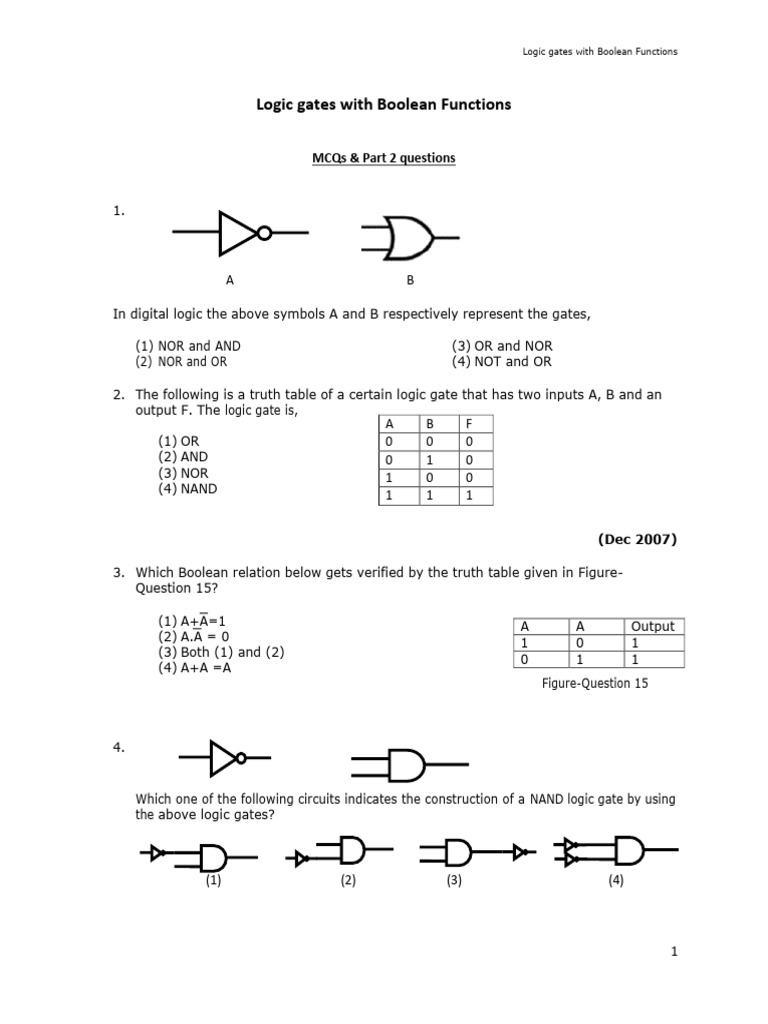 Logic Gates and Use of Boolean Algebra | PDF | Logic Gate | Boolean Algebra