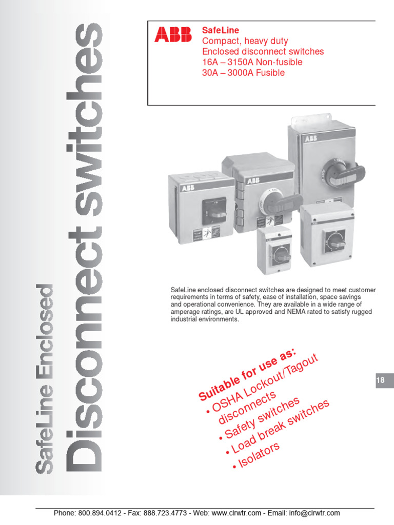 ABB Enclosed Disconnect Switches Guide | PDF | Switch | Fuse (Electrical)