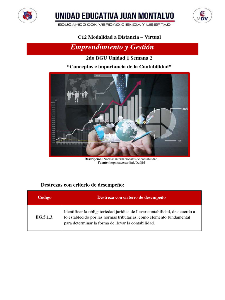 Guía Emprendimiento y Gestión - 2do BGU - U1 - S2 | PDF