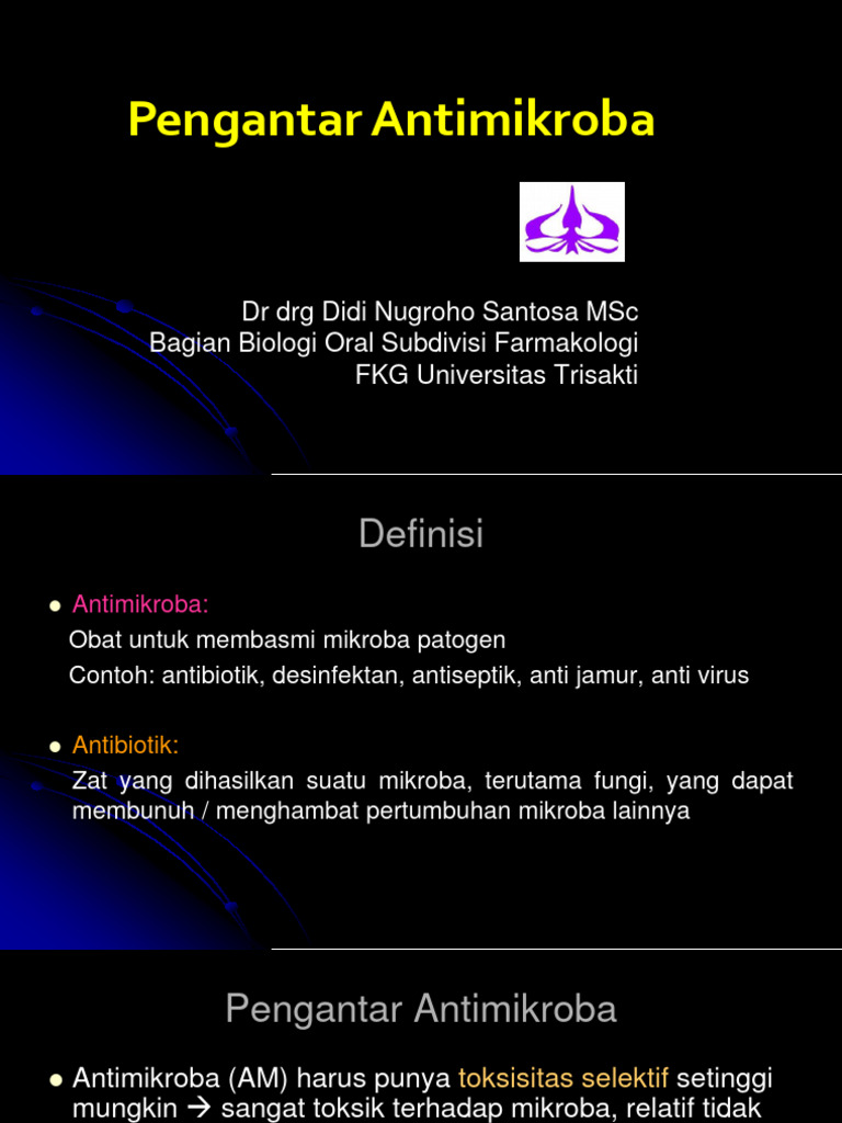 Pengantar Antimikroba FKG 2023 | PDF | Pengembangan Diri | Kesehatan ...