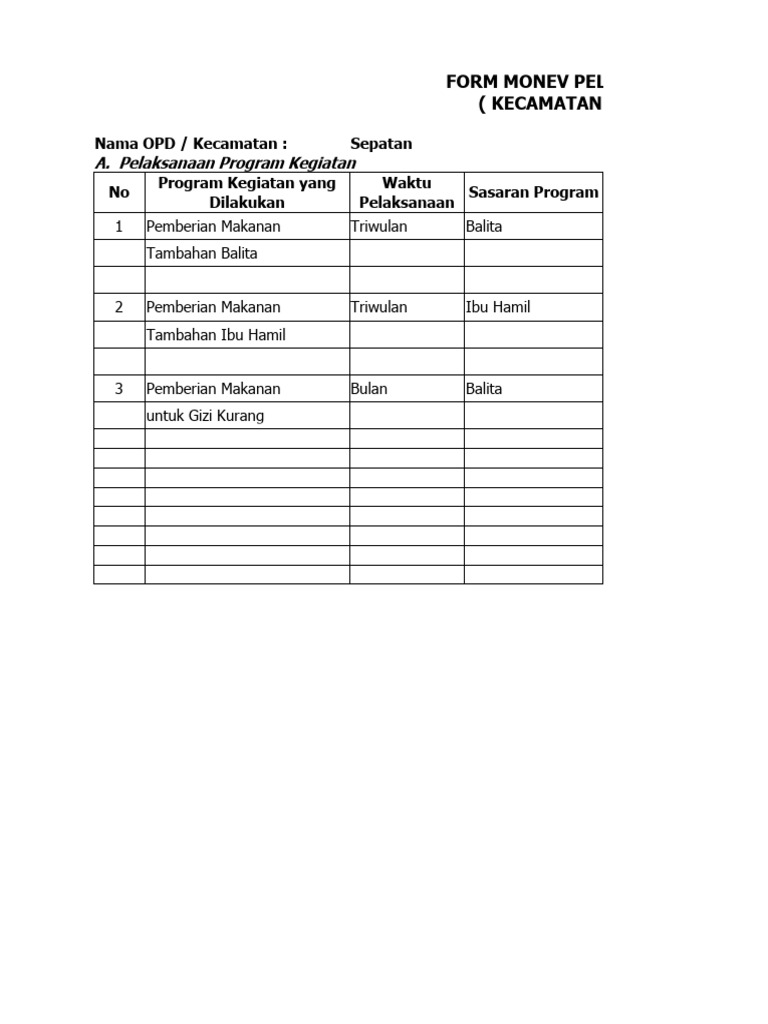 Form Monev GEBRAk TEGAS, (Form 1 Puskesmas Sepatan) | PDF | Ilmu Sosial