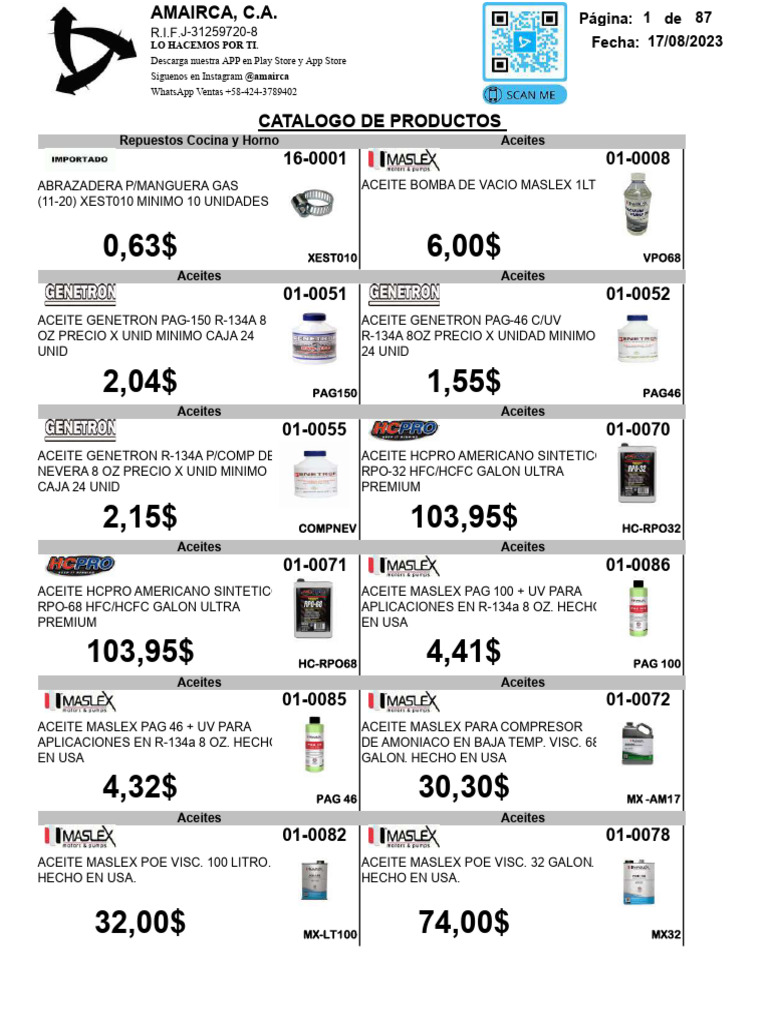 Catálogo de Productos Amairca 2023 | PDF