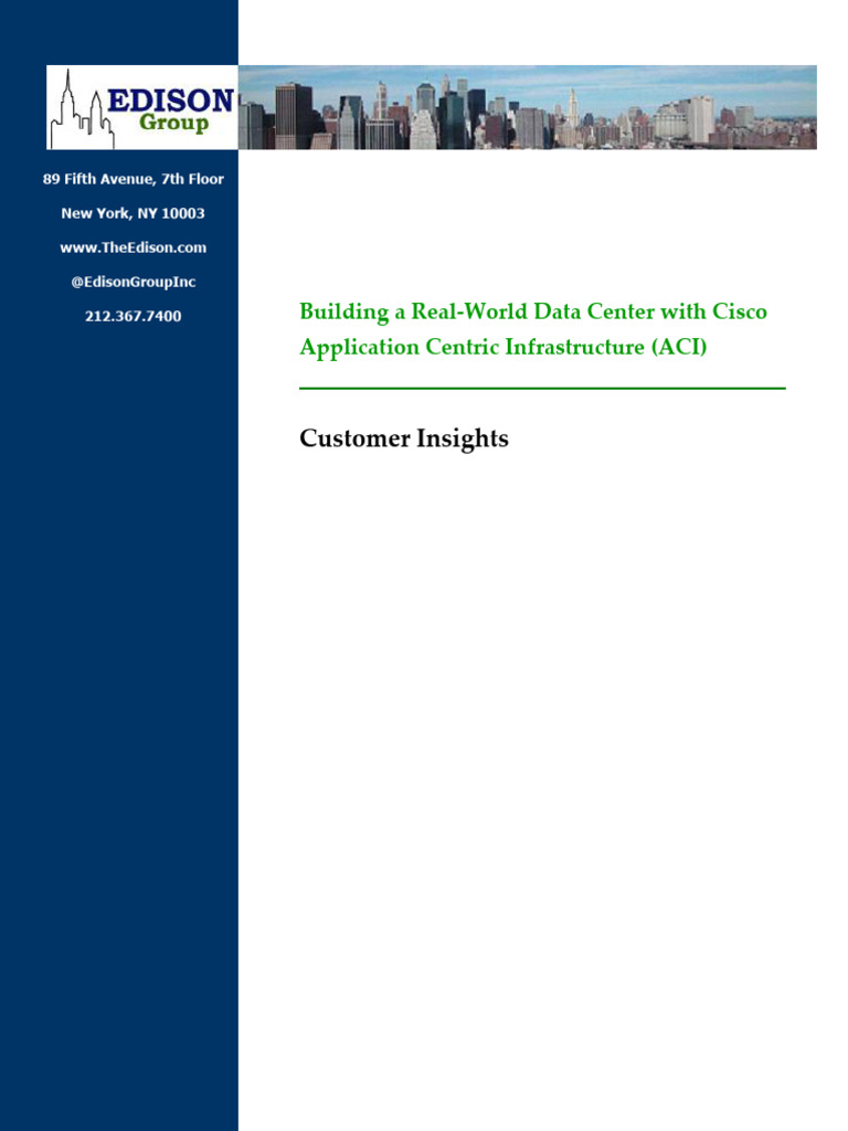 Edison SDN Aci Customer Insights | PDF | Cloud Computing | Computer Network