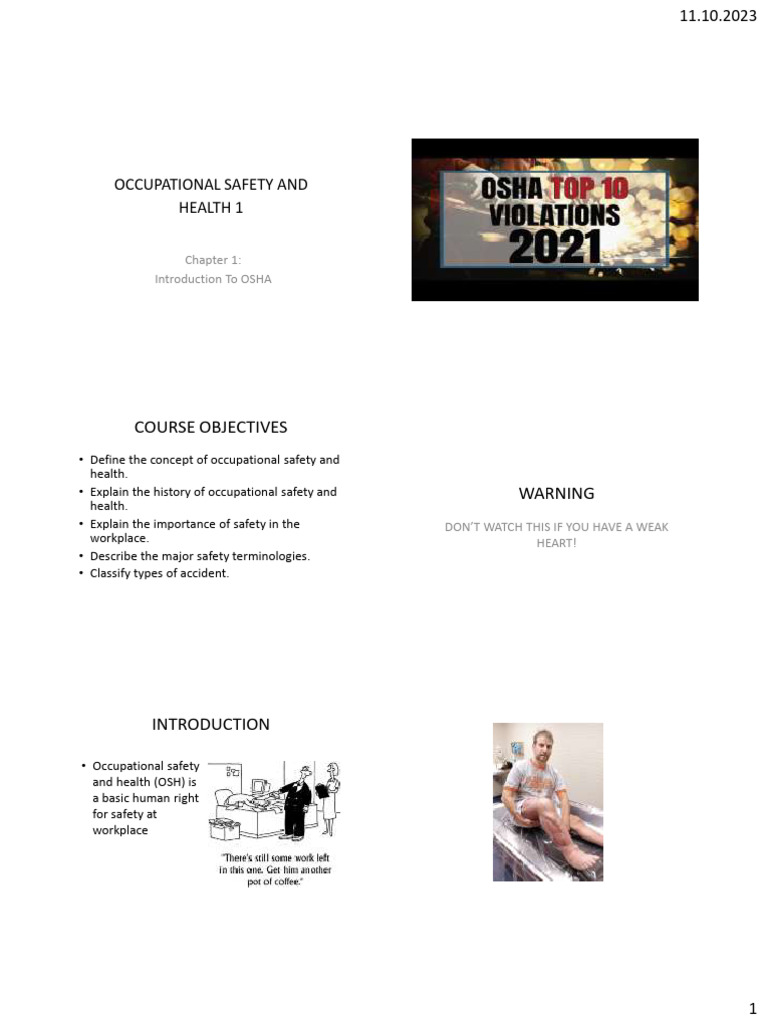 Introduction To OSHA | PDF