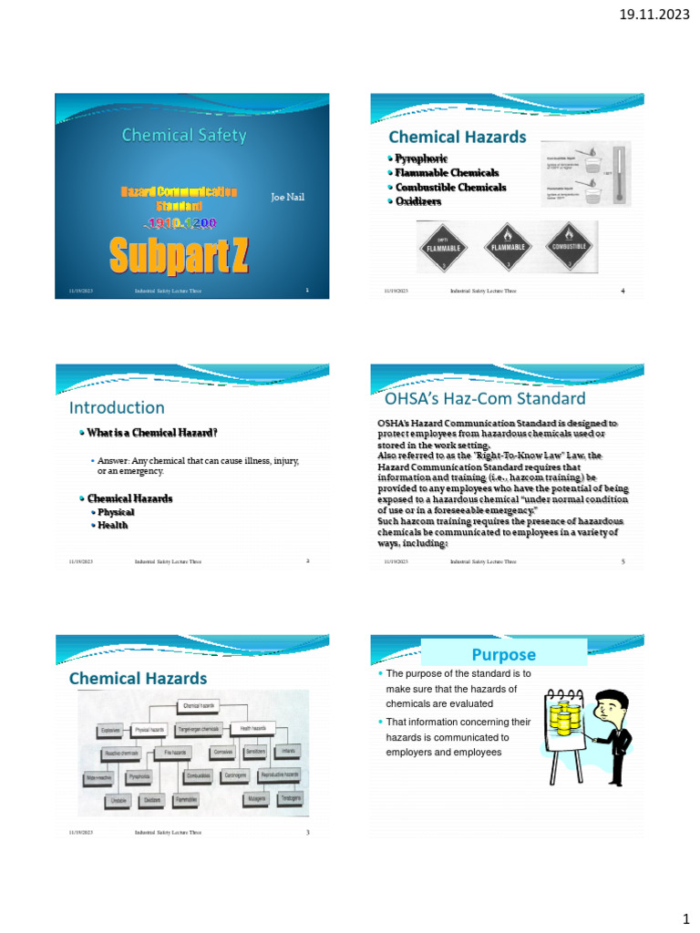 Chemical Safety Pdf Occupational Safety And Health Hazards