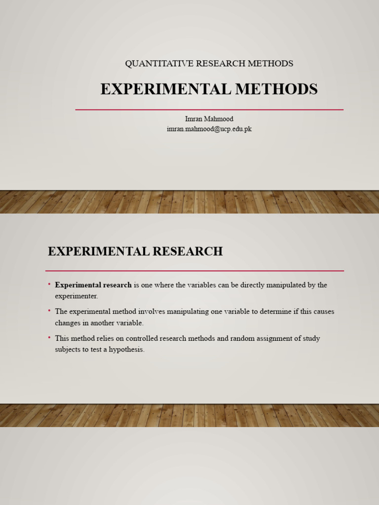10 - Experimental Methods | PDF | Experiment | Statistics