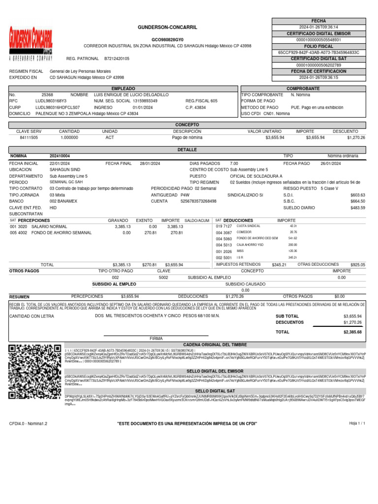 Cfdi Recibo PDF | PDF