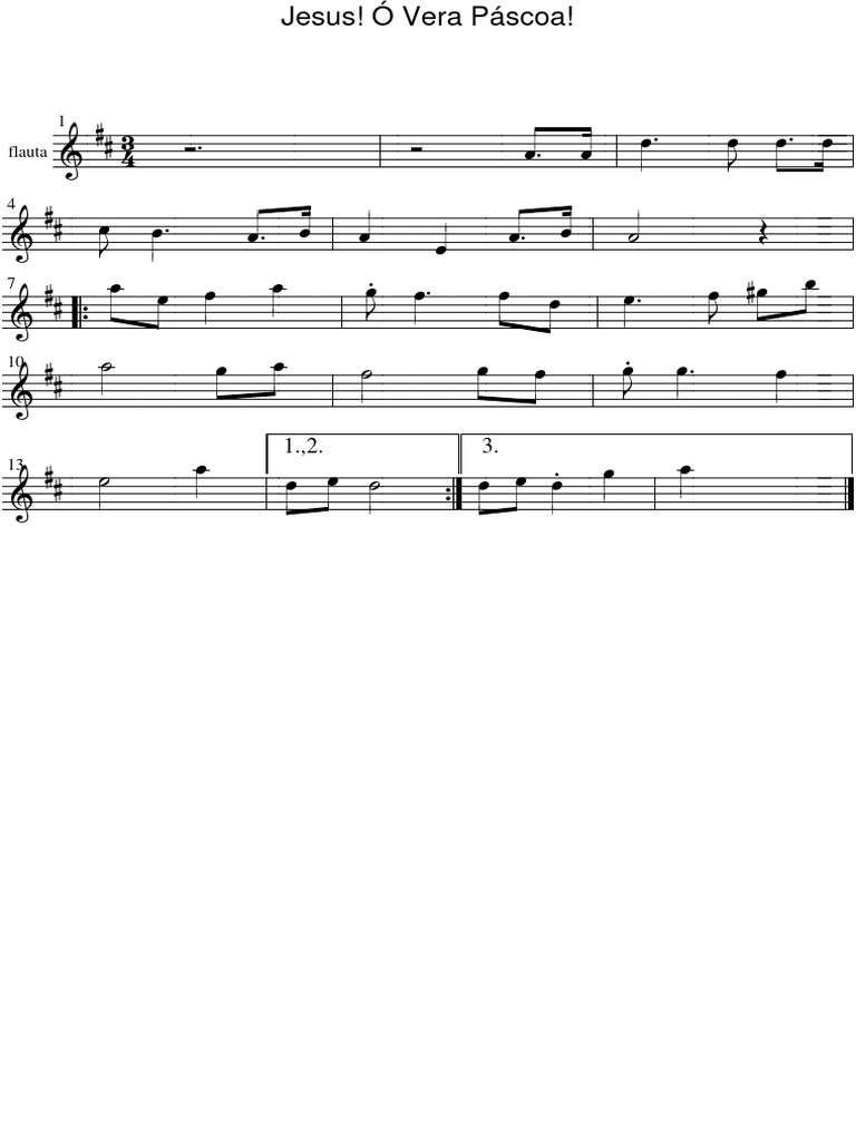 Jesus o Vera Pascoa - Flauta | PDF