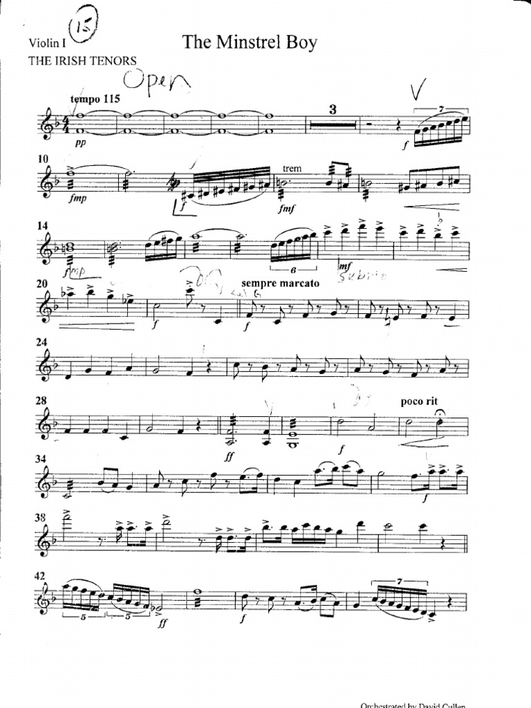 Minstrel Boy - Violin1 | PDF