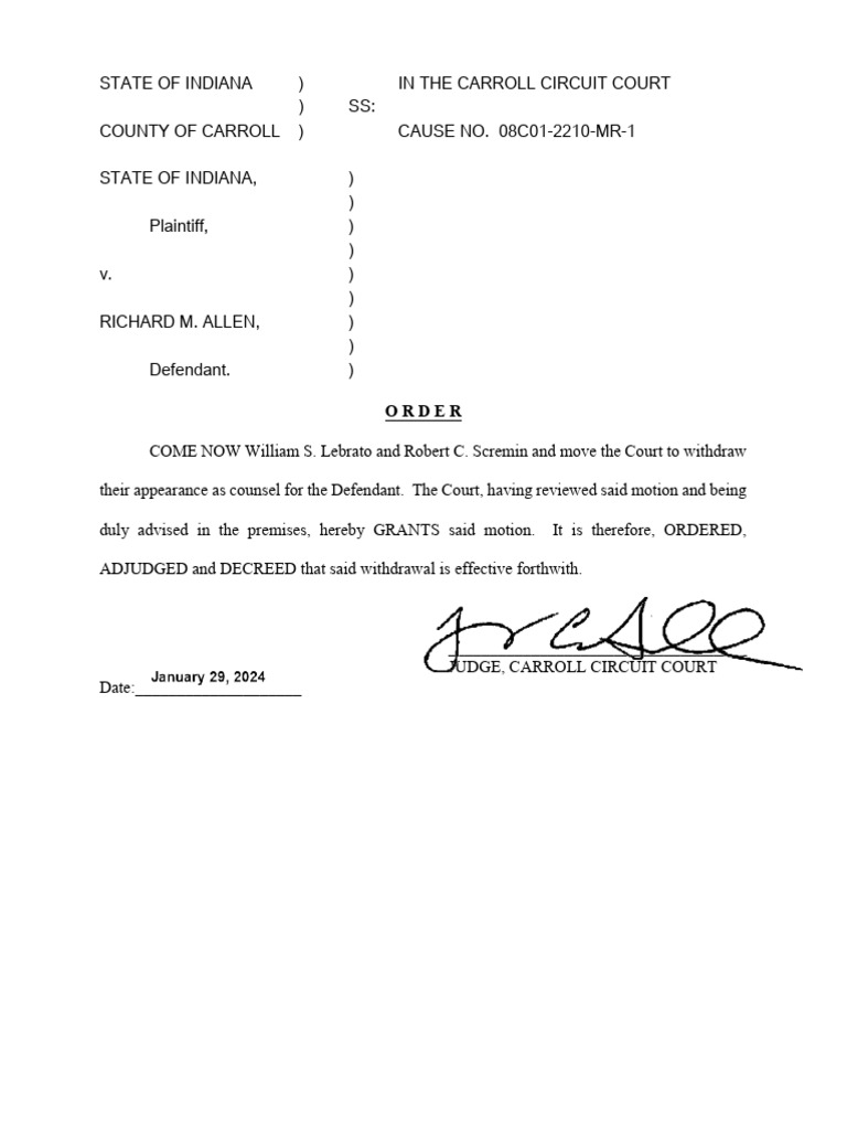 Allen Richard Mtwa Order PDF | PDF | Courts | United States Supreme ...