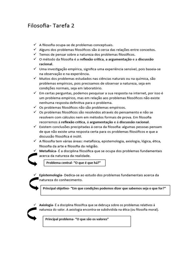 Filosofia Tarefa 2 | PDF