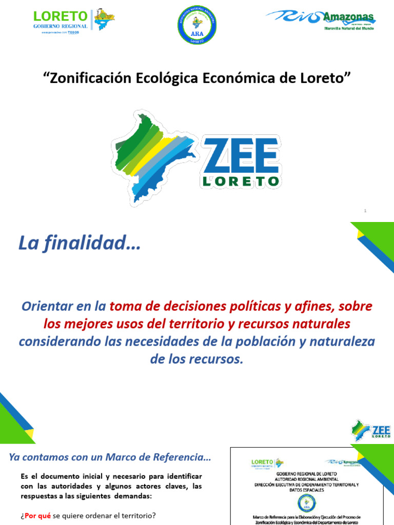 ZEE Del Departamento de Loreto para El Desarrollo Sostenible de La ...