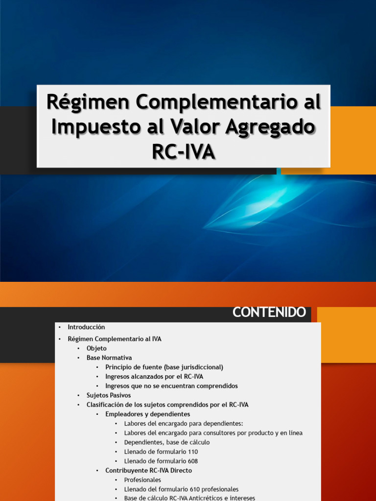 RC IVA Presentacion 2022 | PDF