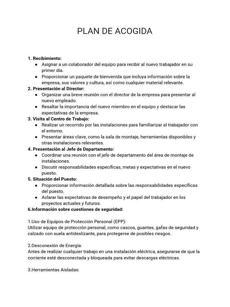 Plan de Acogida | PDF | Business | Software