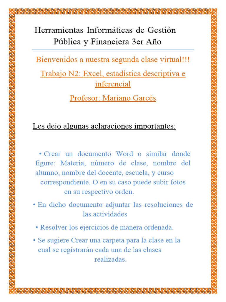 TP2 Excel, Estadistica Descrptiva e Inferencial | PDF | Mediana | Modo (Estadísticas)