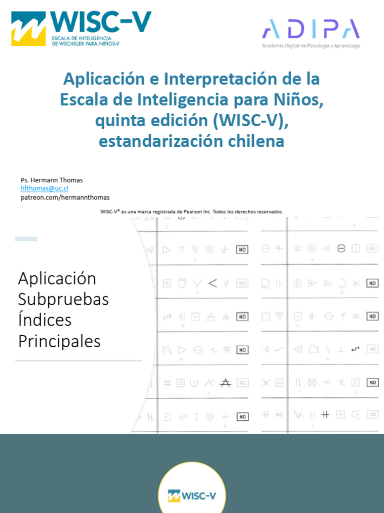 Nivel Intermedio - Certificación en Escala Wechsler de Inteligencia para Niños, quinta edición ...