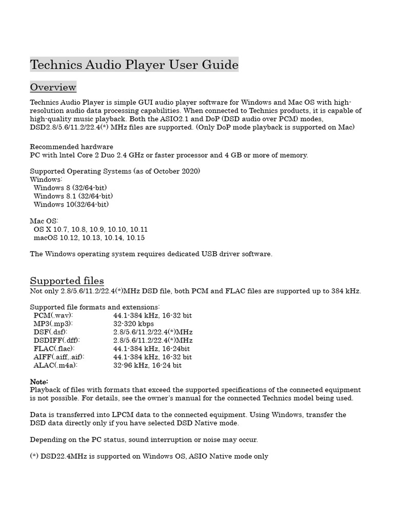 TechnicsAudioPlayer UserGuide | PDF | License | Derivative Work