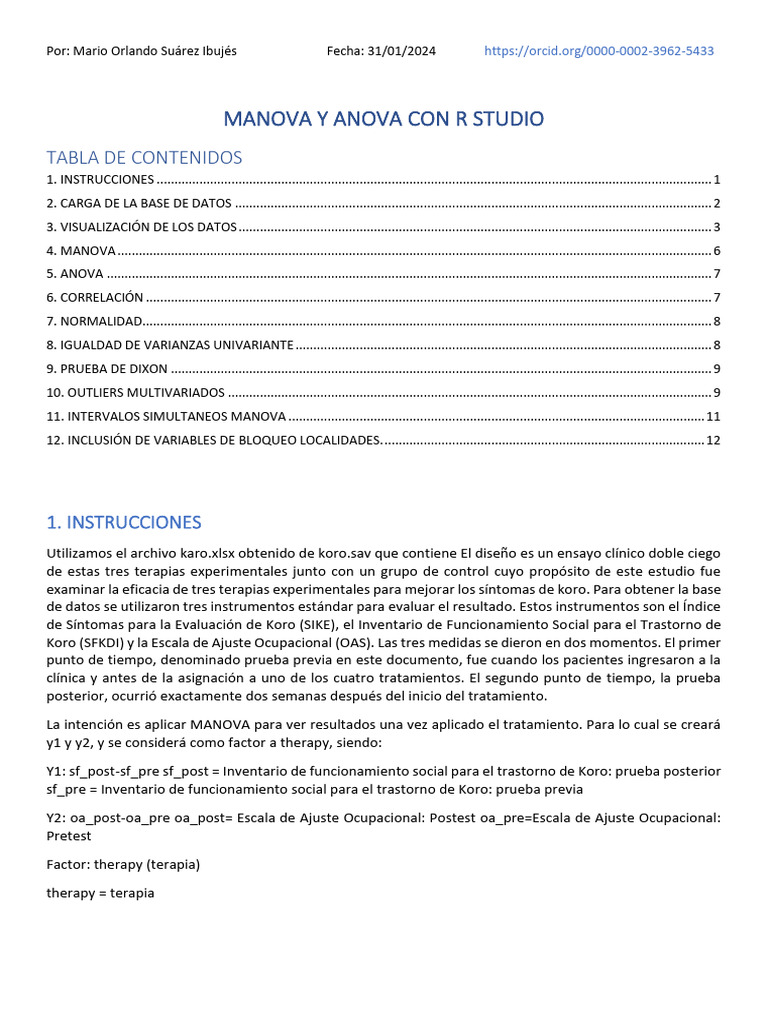Manova y Anova Con R Studio | PDF | Métodos y materiales de enseñanza