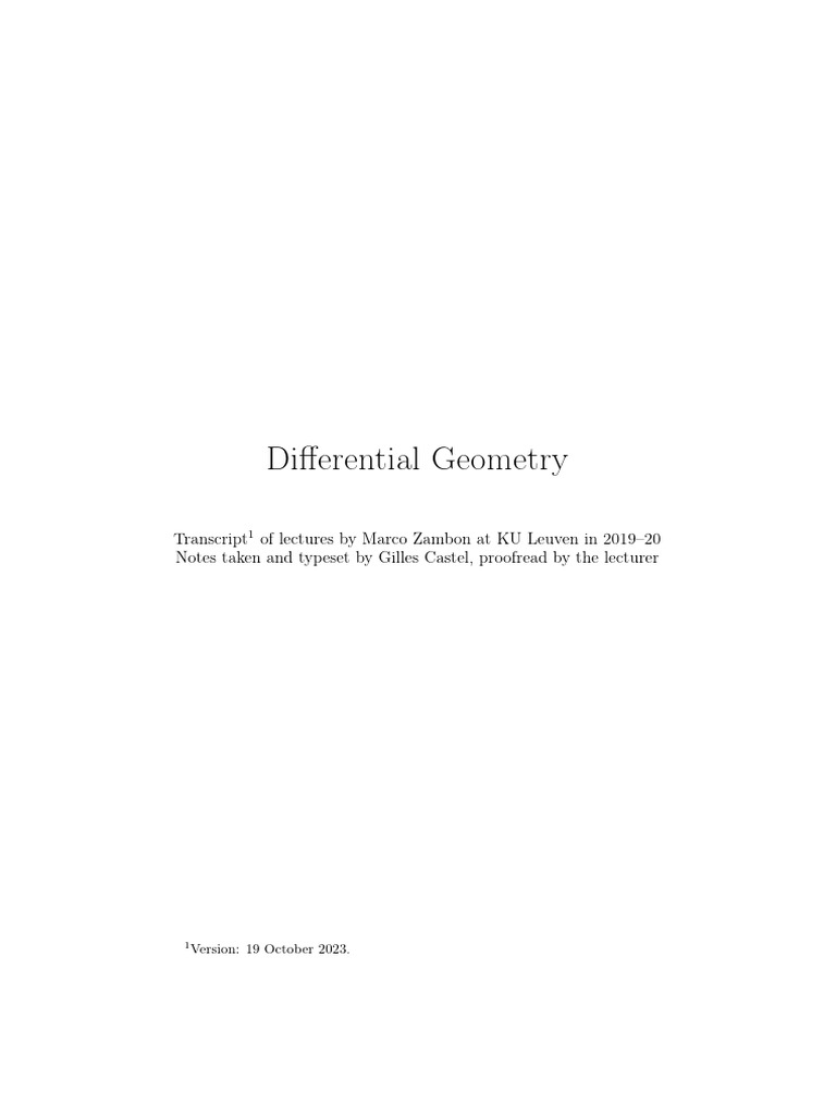 Master DG | PDF | Differentiable Manifold | Differential Form