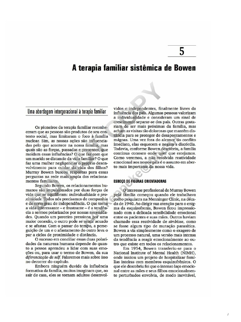 7.cap 5 A Terapia Familiar Sistêmica de Bowen | PDF
