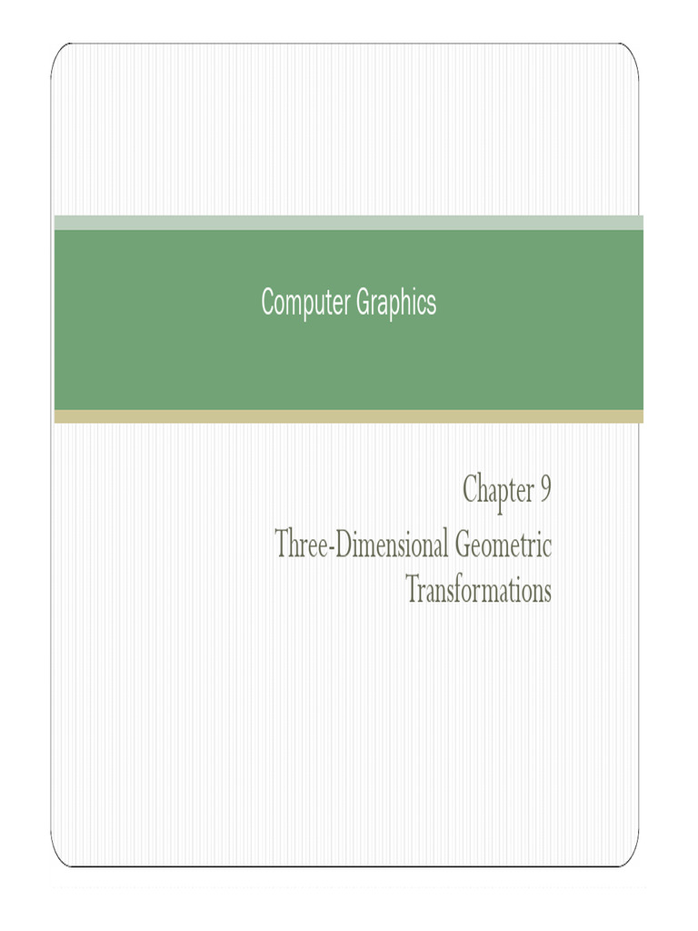CG9 - (ch9) 3D Model Transformation - New | PDF