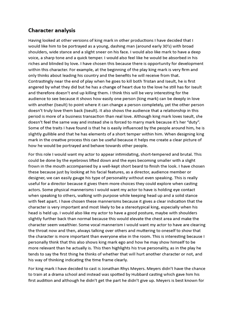 Character Analysis | PDF