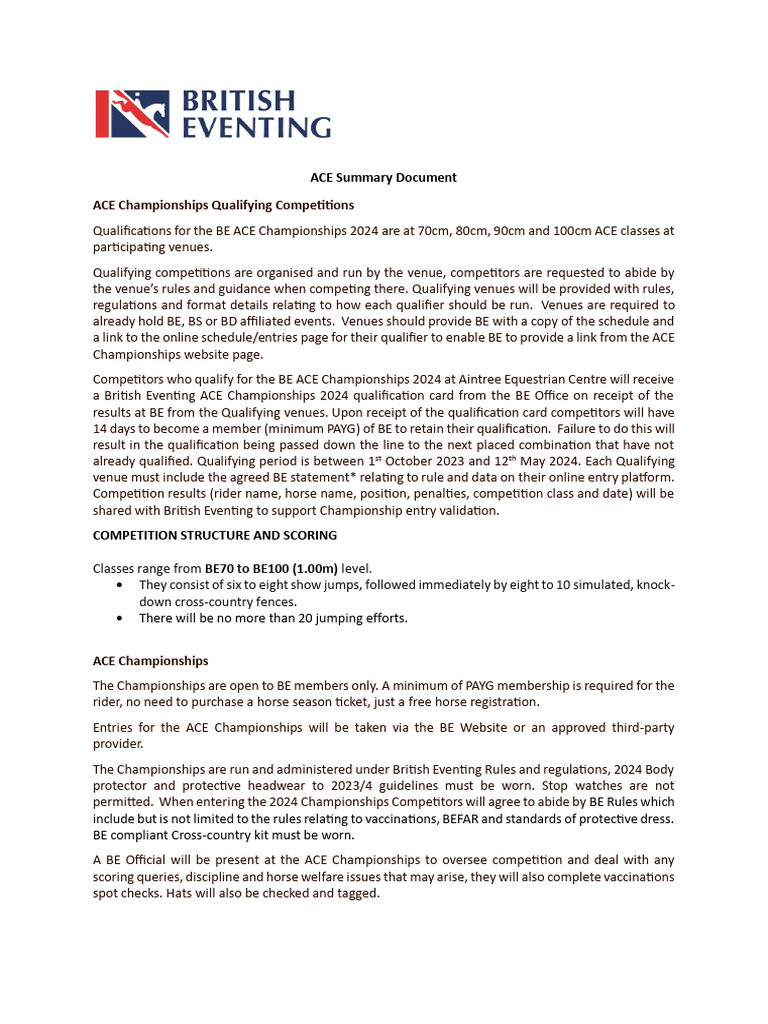 Ace Summary | PDF | Finance & Money Management