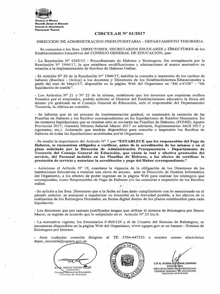 Circular 01 2017 | PDF