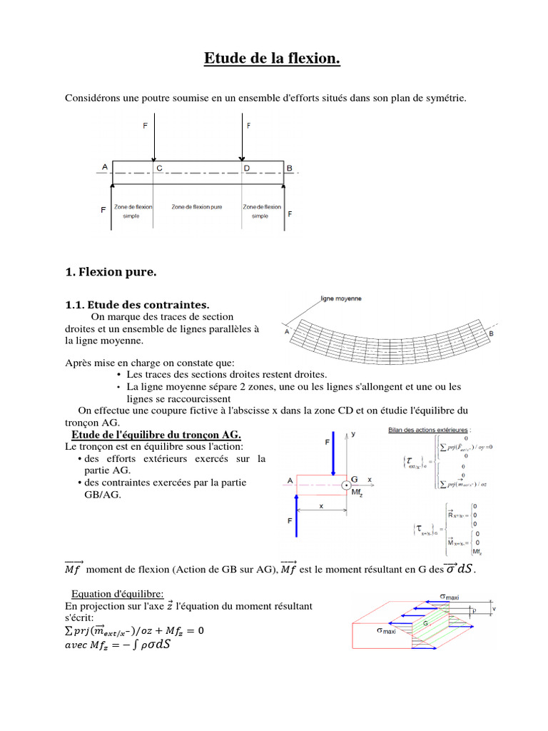 Étude de la flexion pure et simple | PDF | Méthodes et références ...