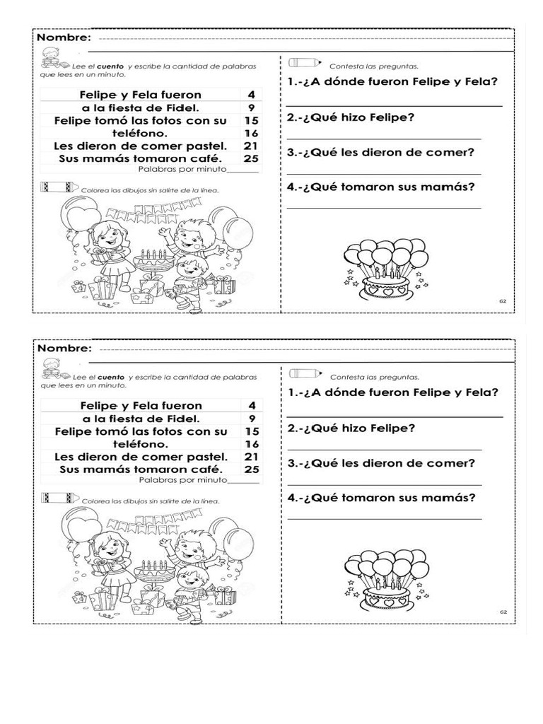 Actividad Segundo Grado | PDF