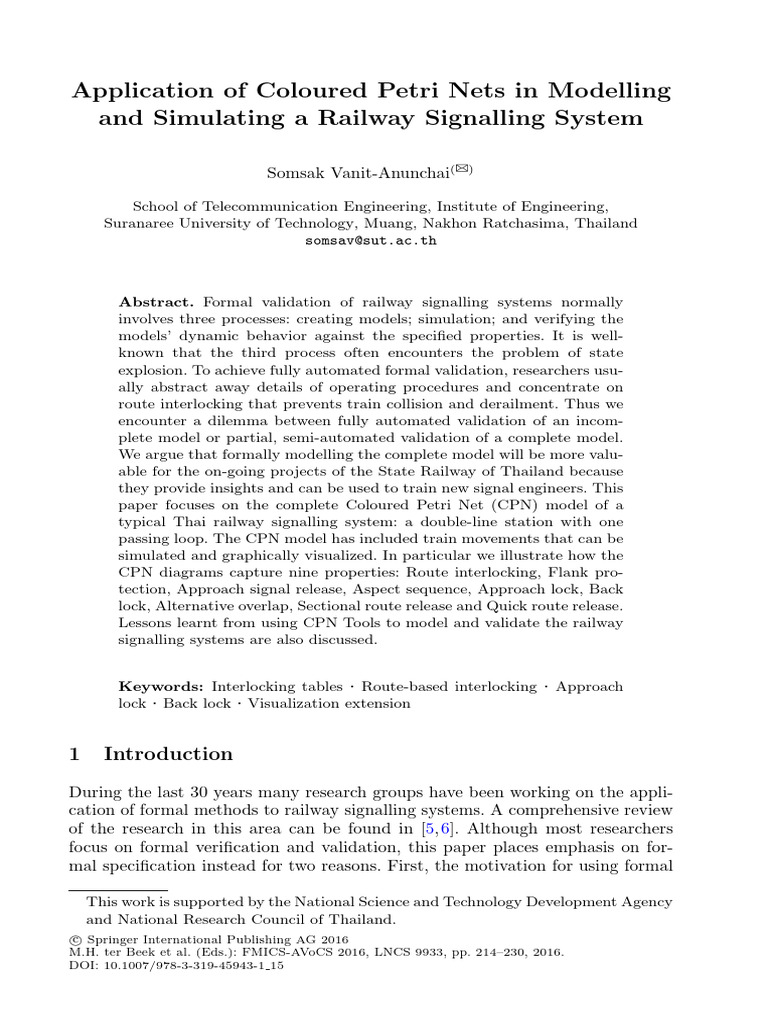 Application of Coloured Petri Nets in Modelling - Springer 2016 | PDF | Formal Verification ...