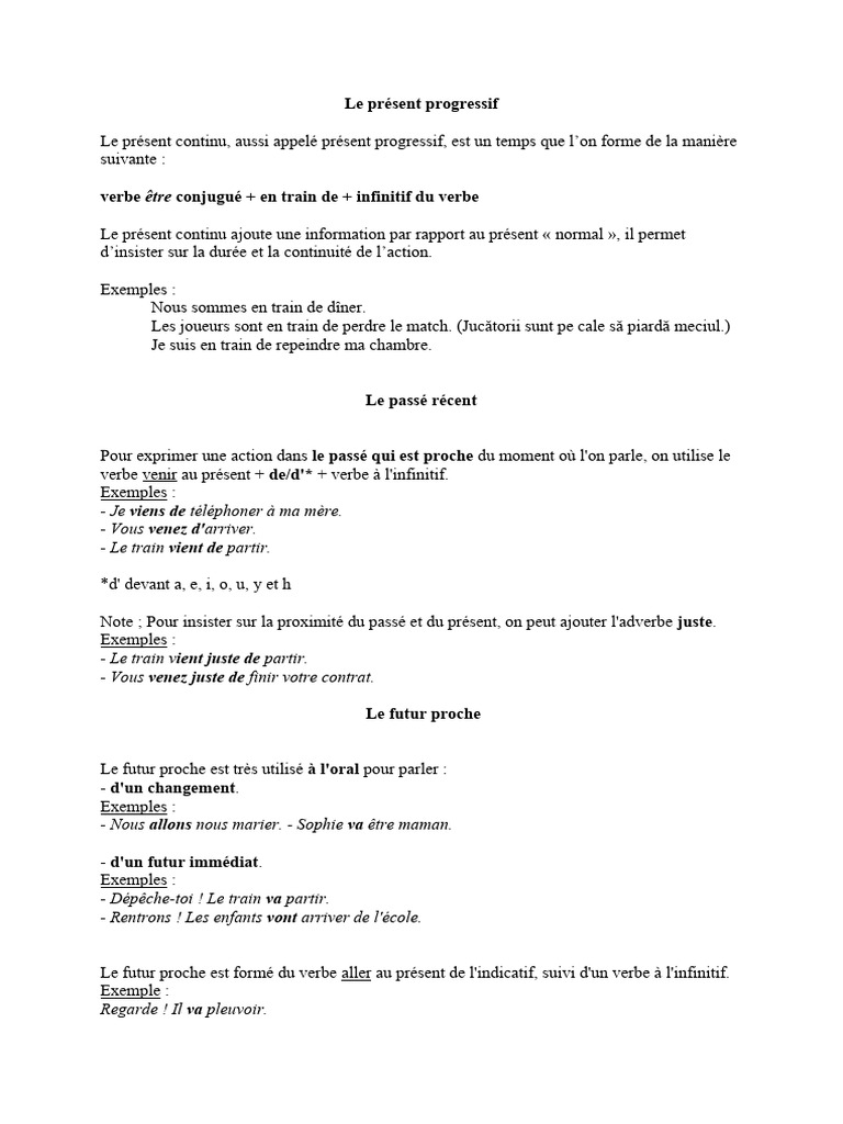 Temps verbaux en français : Présent et Futur | PDF | Verbe | Morphologie