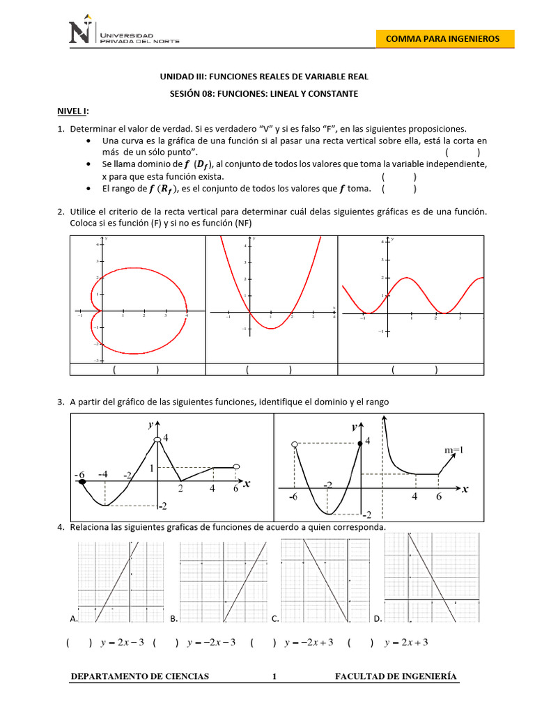 Ejemplos de Dominio e Imagen en Funciones | PDF | Función (Matemáticas ...