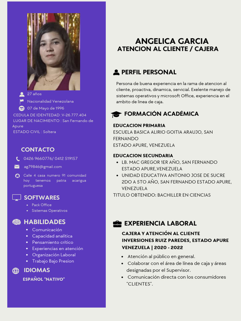 Currículum Angelica Garcia | PDF