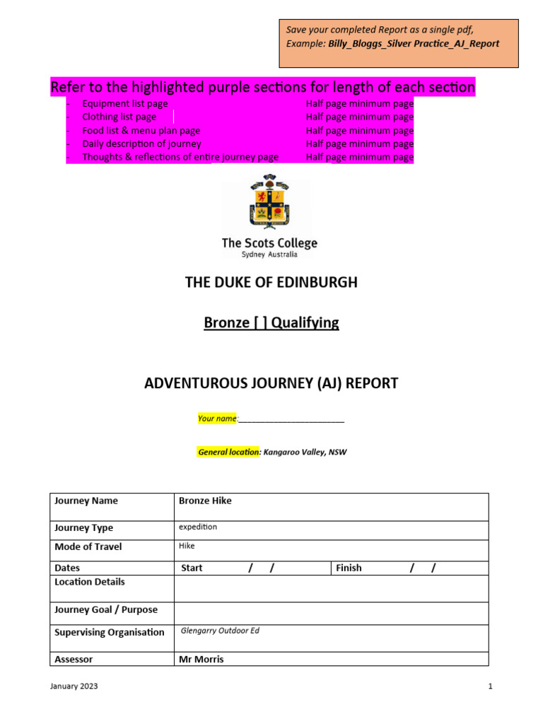 Bronze Hike Adventurous Journey Report | PDF | Meal