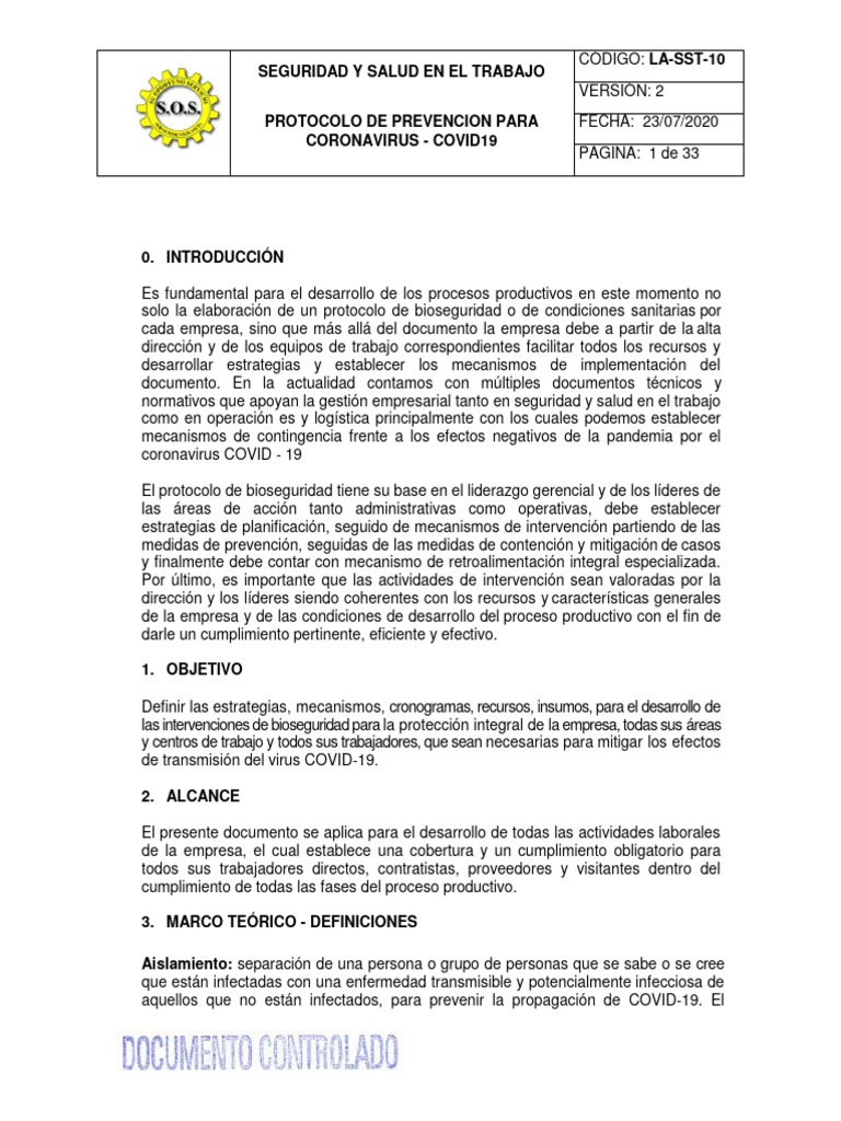 S.O.S Protocolo Bio | PDF | Lavado de manos | Microorganismo