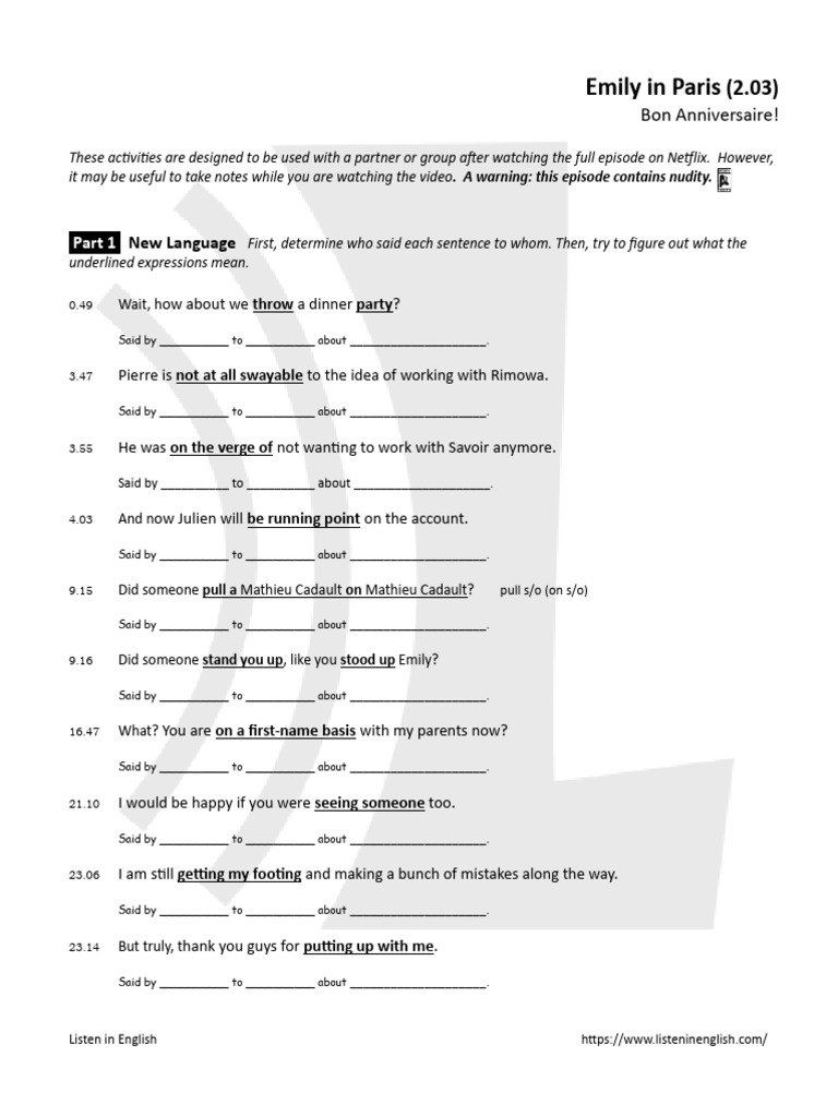 Emily in Paris 203 | PDF