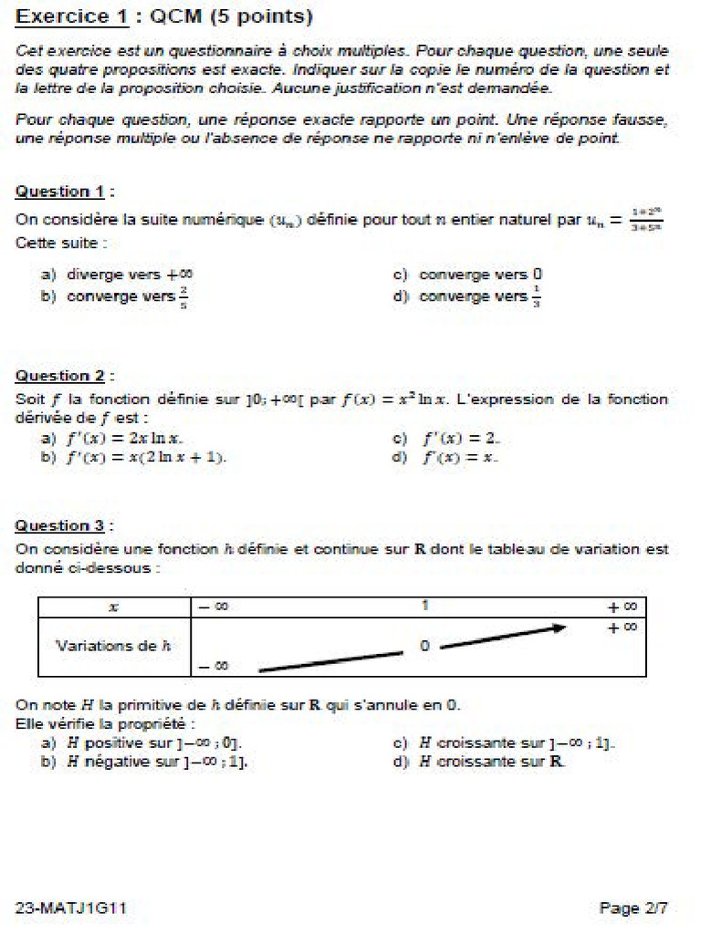 Bac Spe Maths 2023 Exo 1 Part 1 | PDF