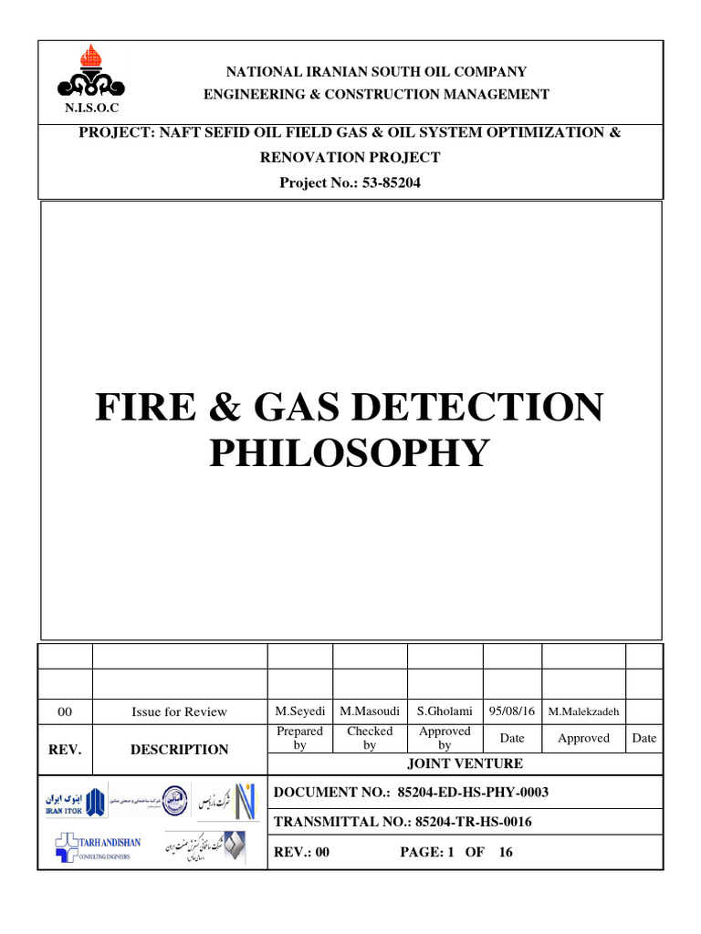 Fire Gas Detection Philosophy 1641849168 | PDF | Leak | Energy Technology