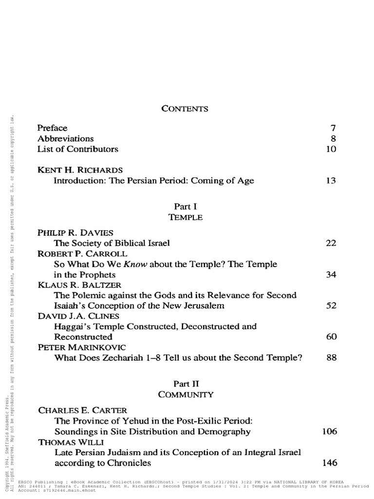 TamaraCEskenazi - 1994 - Contents - SecondTempleStudies Vol 2. | PDF ...