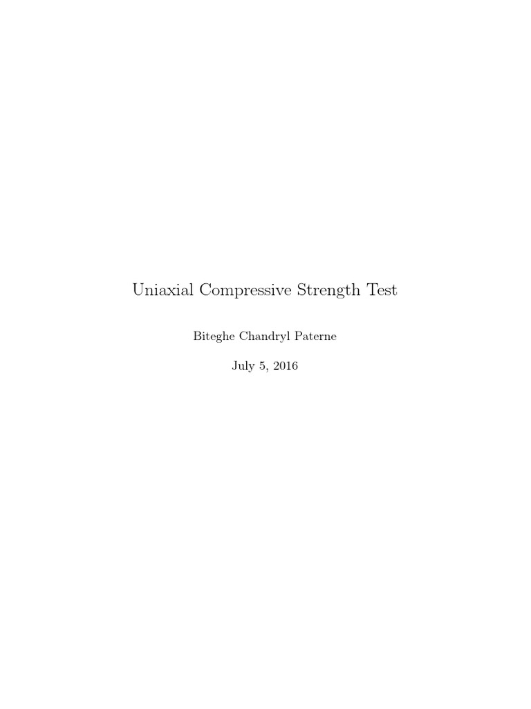 Uniaxial Compressive Strength Test | PDF | Strength Of Materials ...