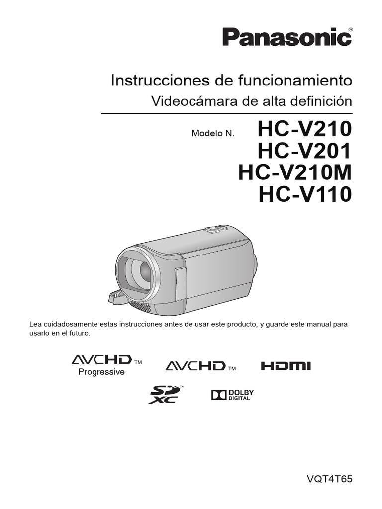 Instrucciones de Funcionamiento Panasonic HC-V110 | Descargar gratis ...