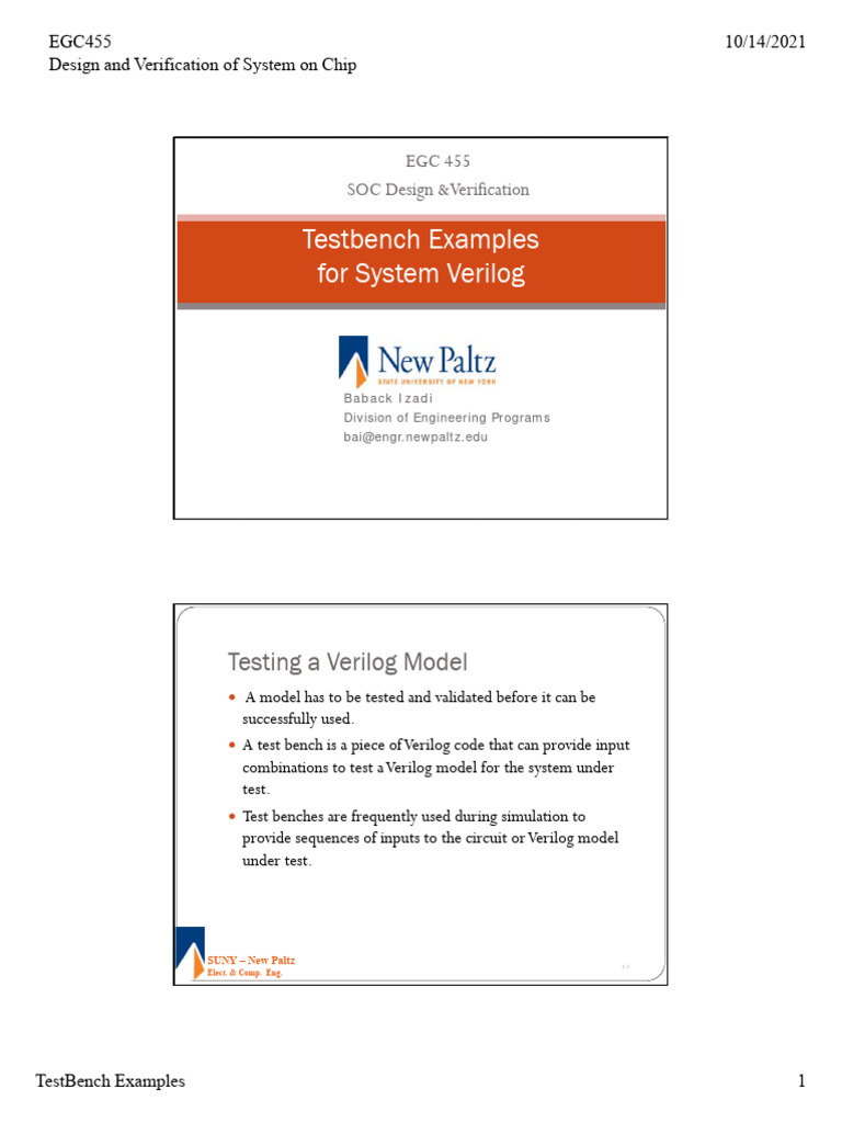 Verilog TestBench Examples Guide | PDF | System On A Chip | Systems ...