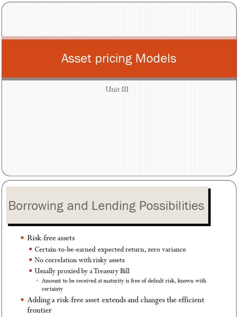 Asset Pricing Model | PDF