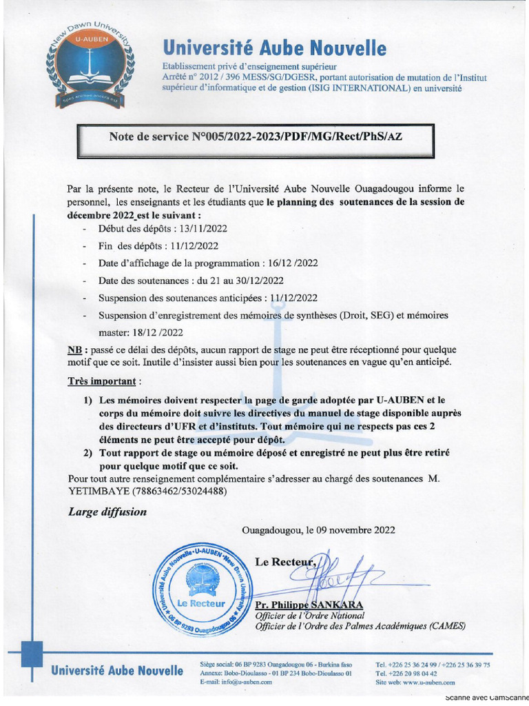 00004268-Planning Soutenance Decembre 2022 | PDF