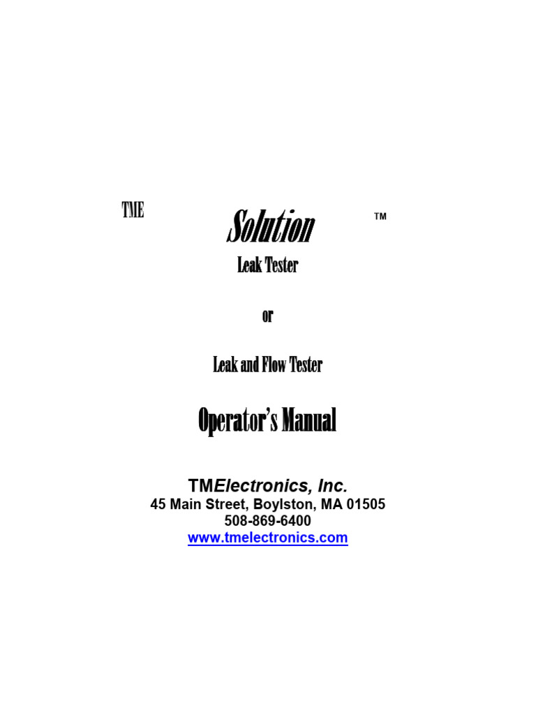 TME Solution Manual | PDF