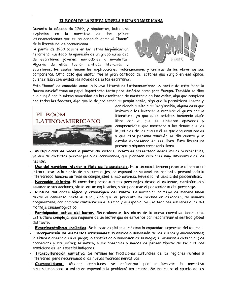 El Boom de La Nueva Novela Latinoamericana | PDF