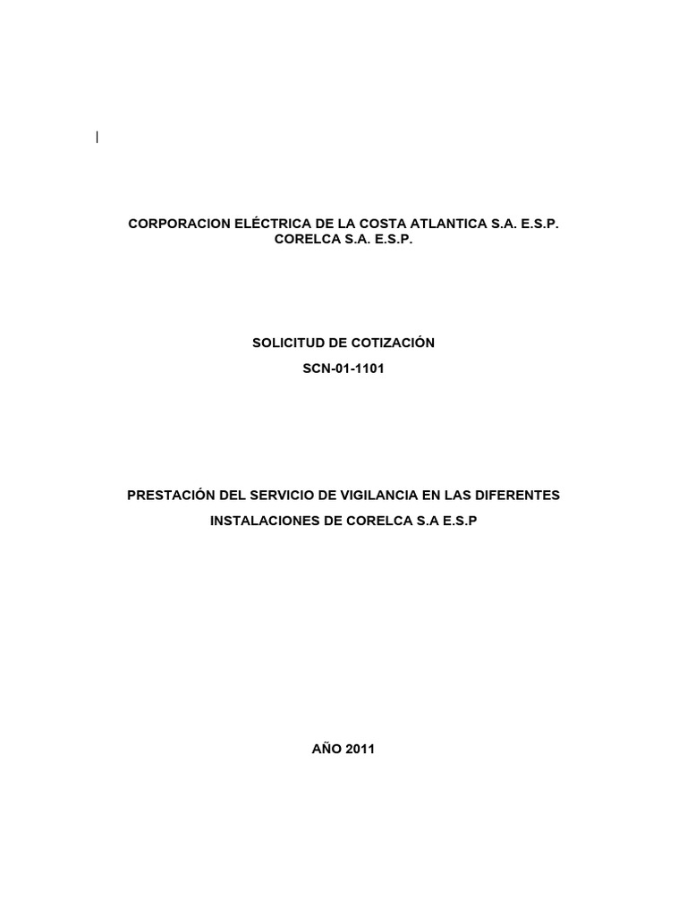 Solicitud de Vigilancia CORELCA 2011 | PDF | Póliza de seguros | Oferta ...